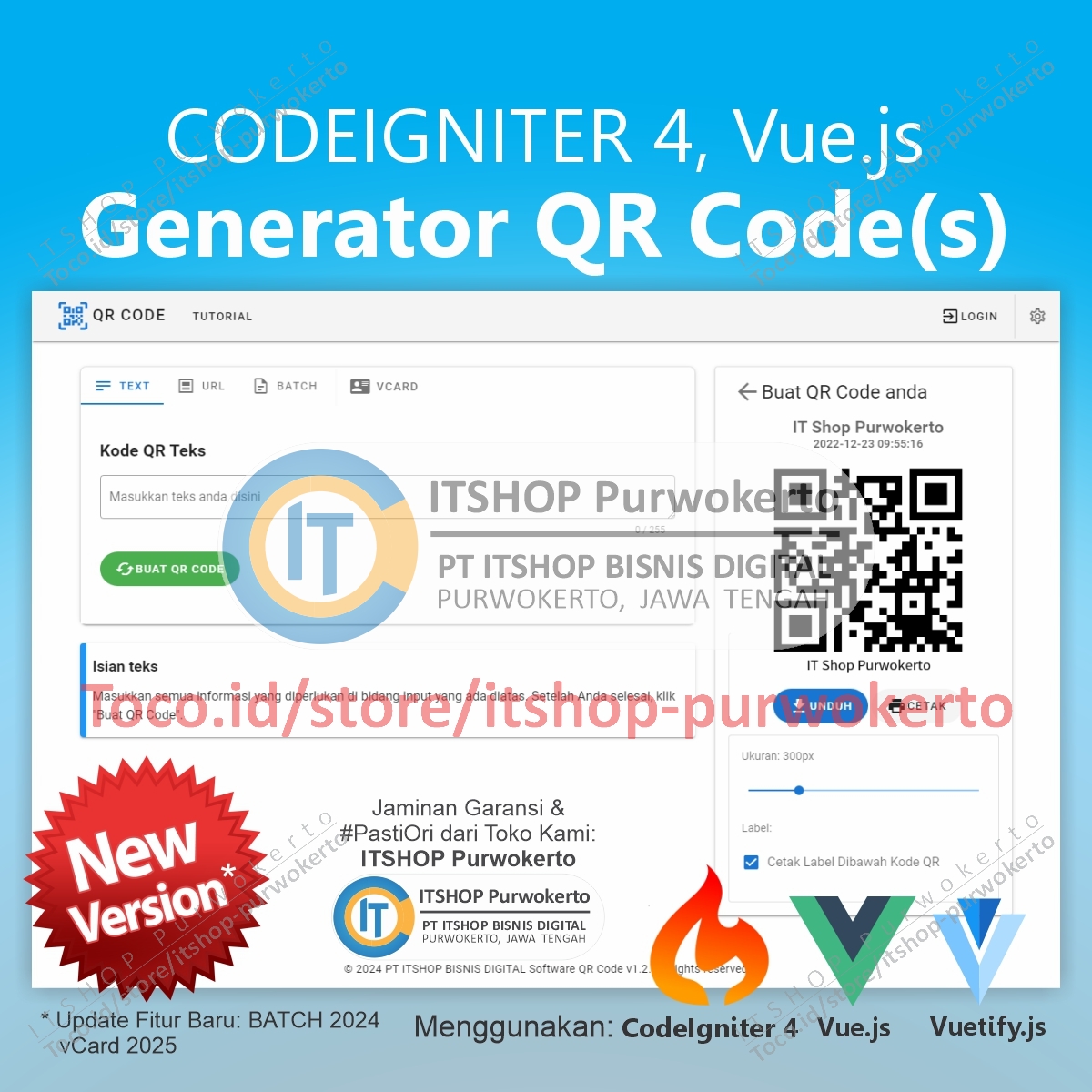 Jual Source Code Aplikasi Web QR Code Generator Sederhana Co