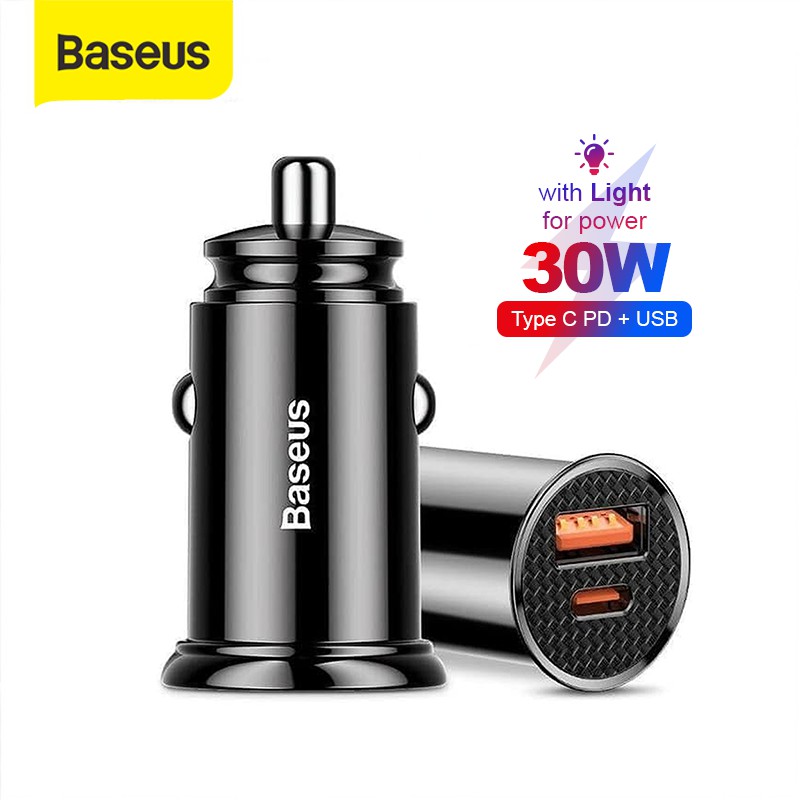 Jual BASEUS CAR CHARGER MOBIL 30W QUICK CHARGE 4.0 QC 3.0 PD