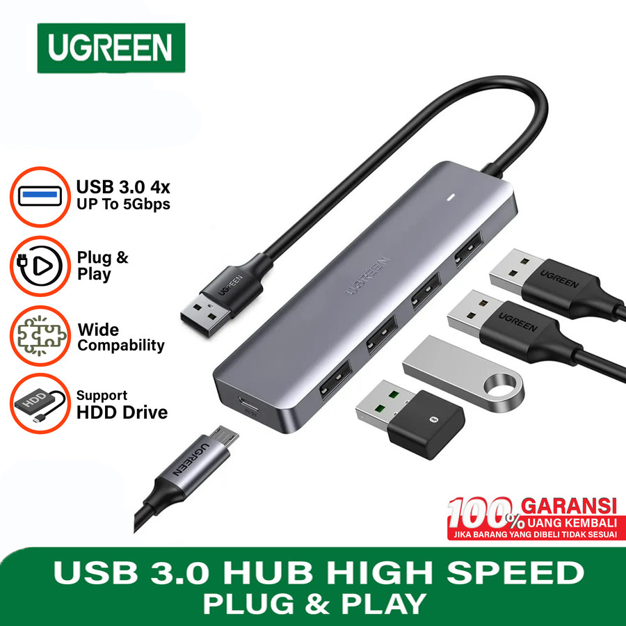 Jual Ugreen 50985 5 in 1 Kabel Hub USB A to 4 USB 3.0 Micro