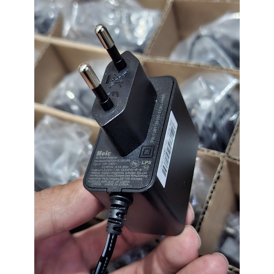 Jual ADAPTOR 12V 1A MERK MEIC UNTUK STB, ROUTER, CCTV DLL de