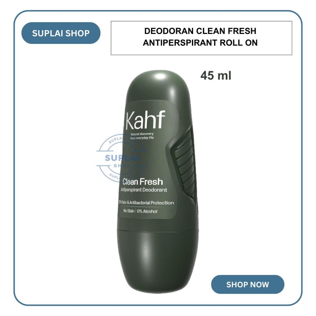 Jual Deodoran Kahf Clean Fresh Antiperspirant Roll On 45 ml