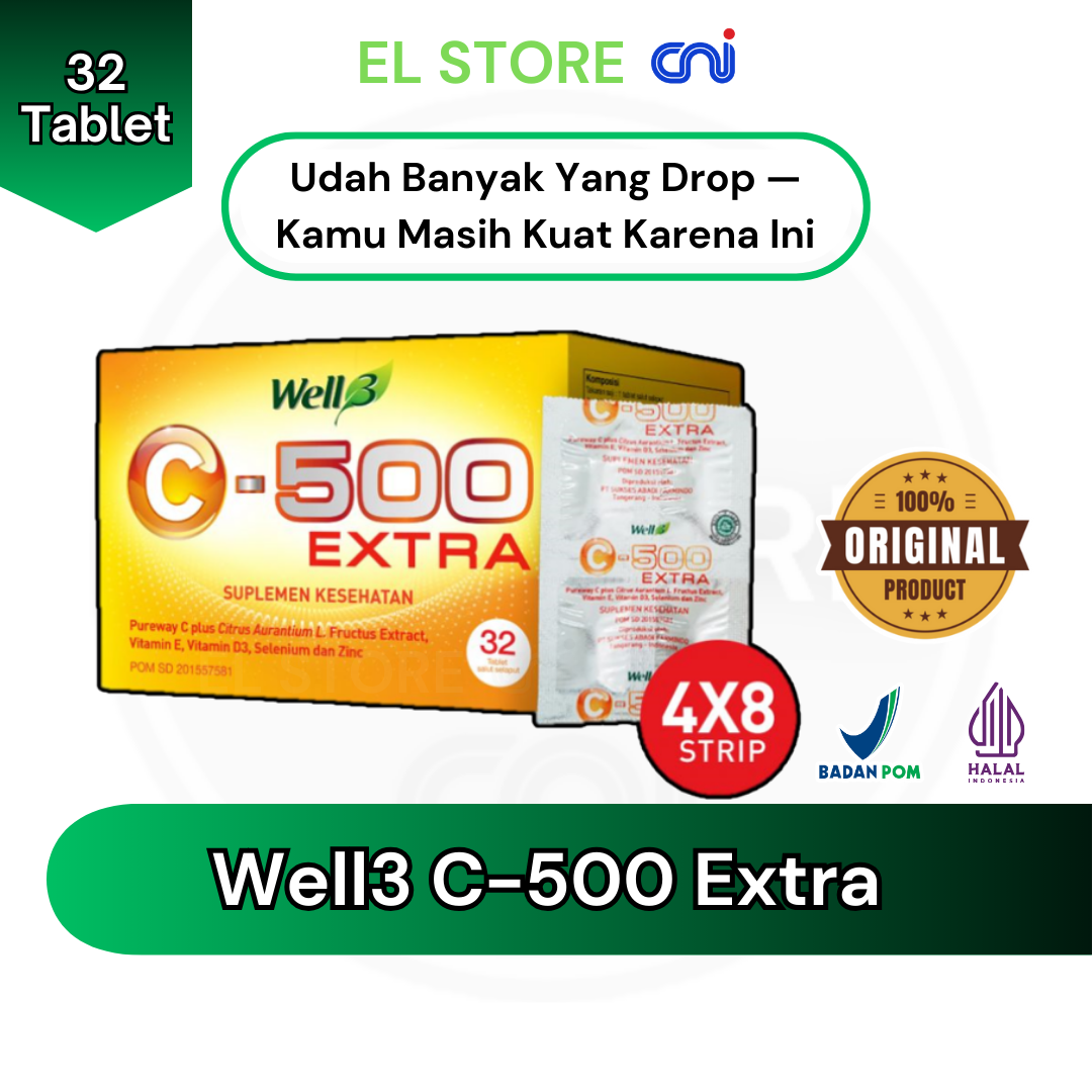Jual Well3 C-500 Extra Strip 32 Tablet Multivitamin Untuk Da