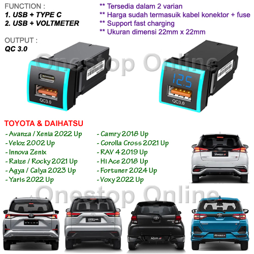 Jual Toyota dan Daihatsu Charger Switch Handphone Fast Charg
