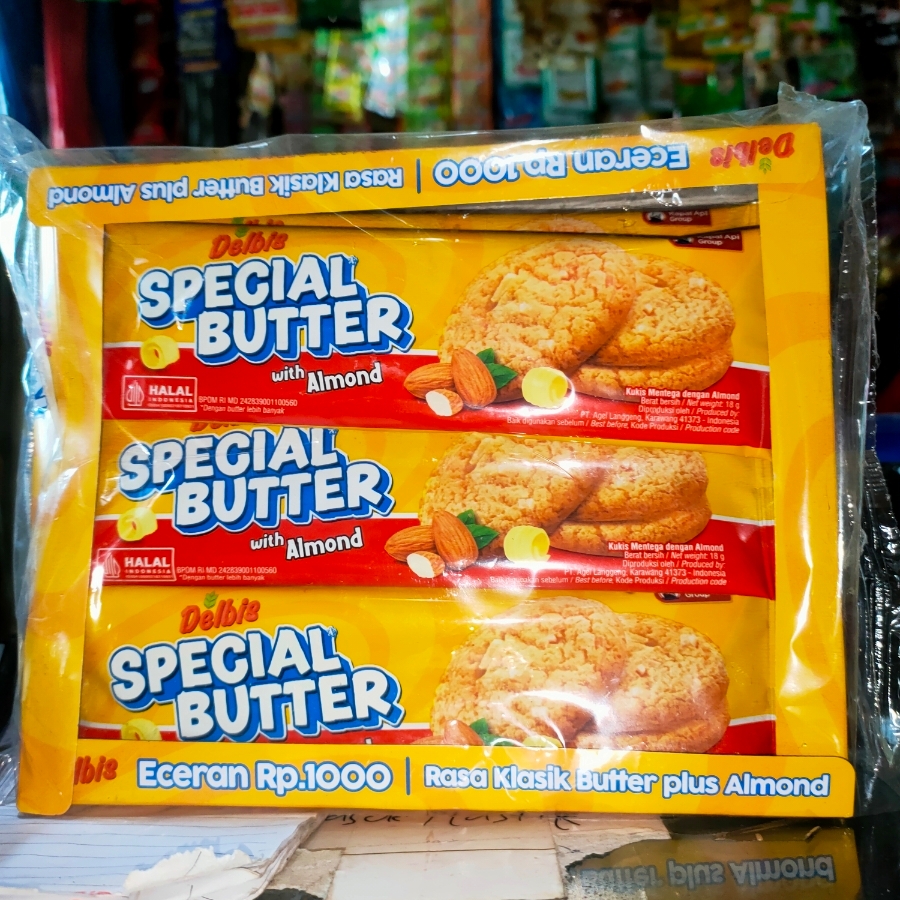 Jual DELBIS BISKUIT BUTTER WITH ALMOND RP1000 ISI 12 PCS (PA