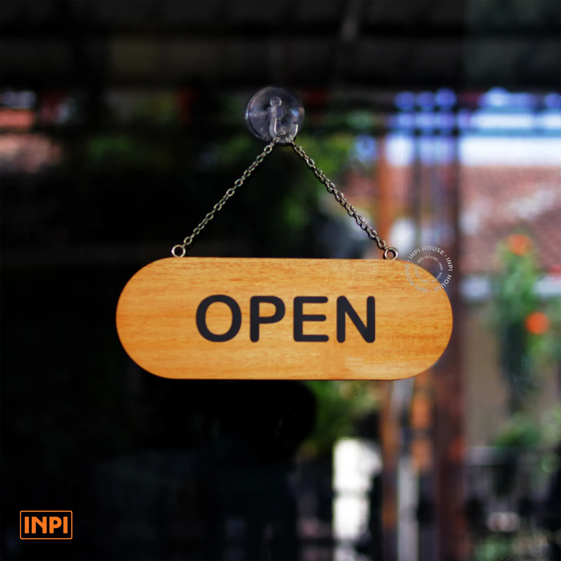 Jual Sign Open Closed Gantung Kayu Lonjong + Stiker - INPI H