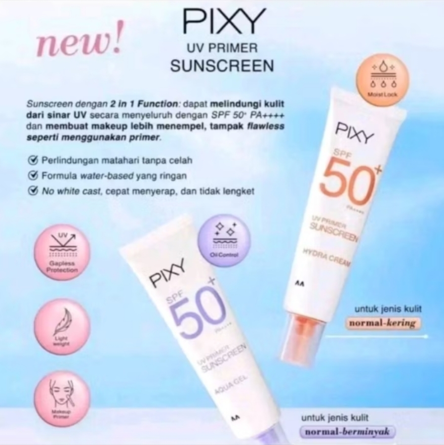 Jual Pixy UV Primer Sunscreen SPF 50 PA++++ Hydra cream & Aq