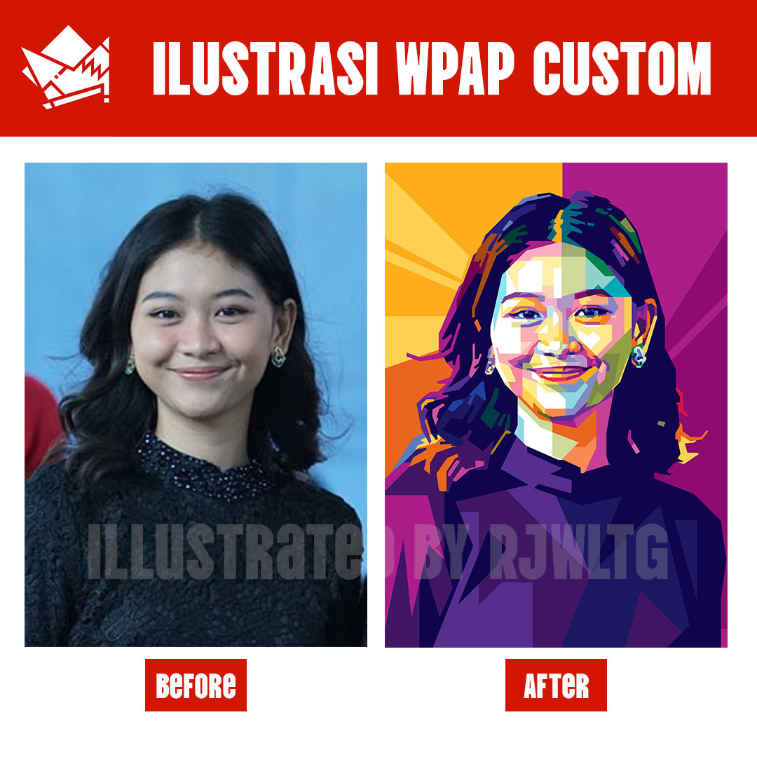 Ilustrasi WPAP 1 wajah portrait | 3 hari kerja | Toco Iklan