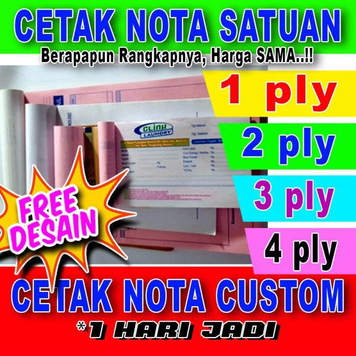 Jual NOTA KWITANSI BAHAN NCR MURAH COSTUM dengan Harga Terba