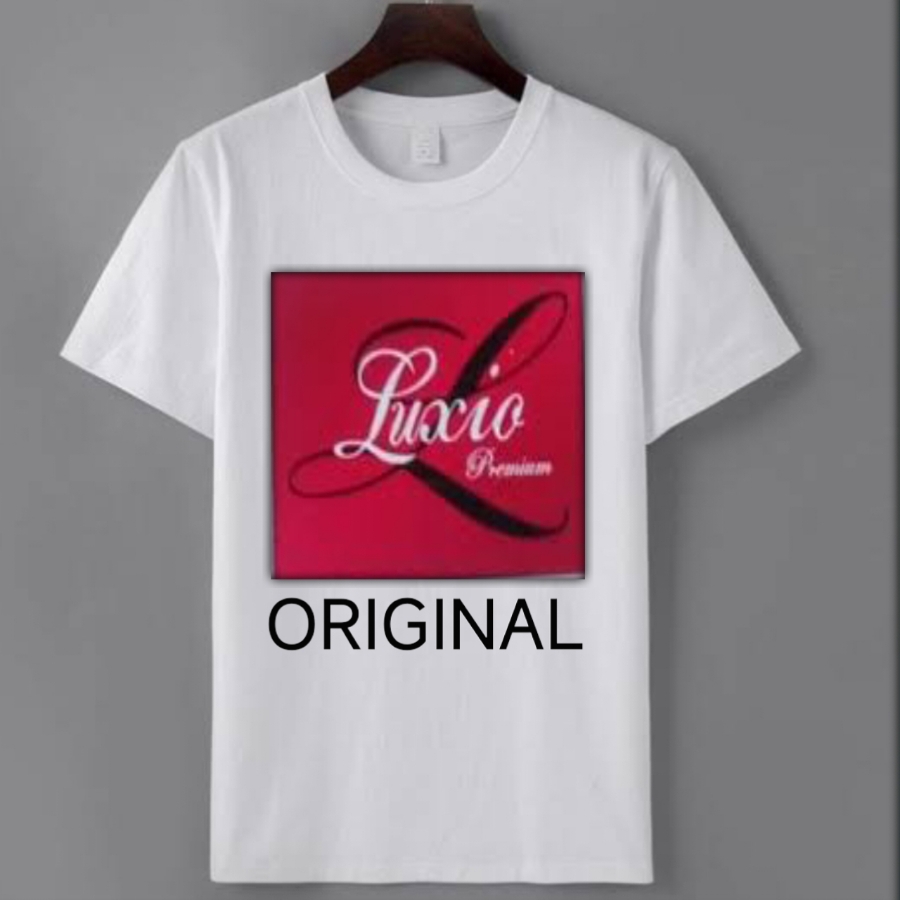 Jual Kaos Putih Bergambar Rokok LUXIO original dengan Harga