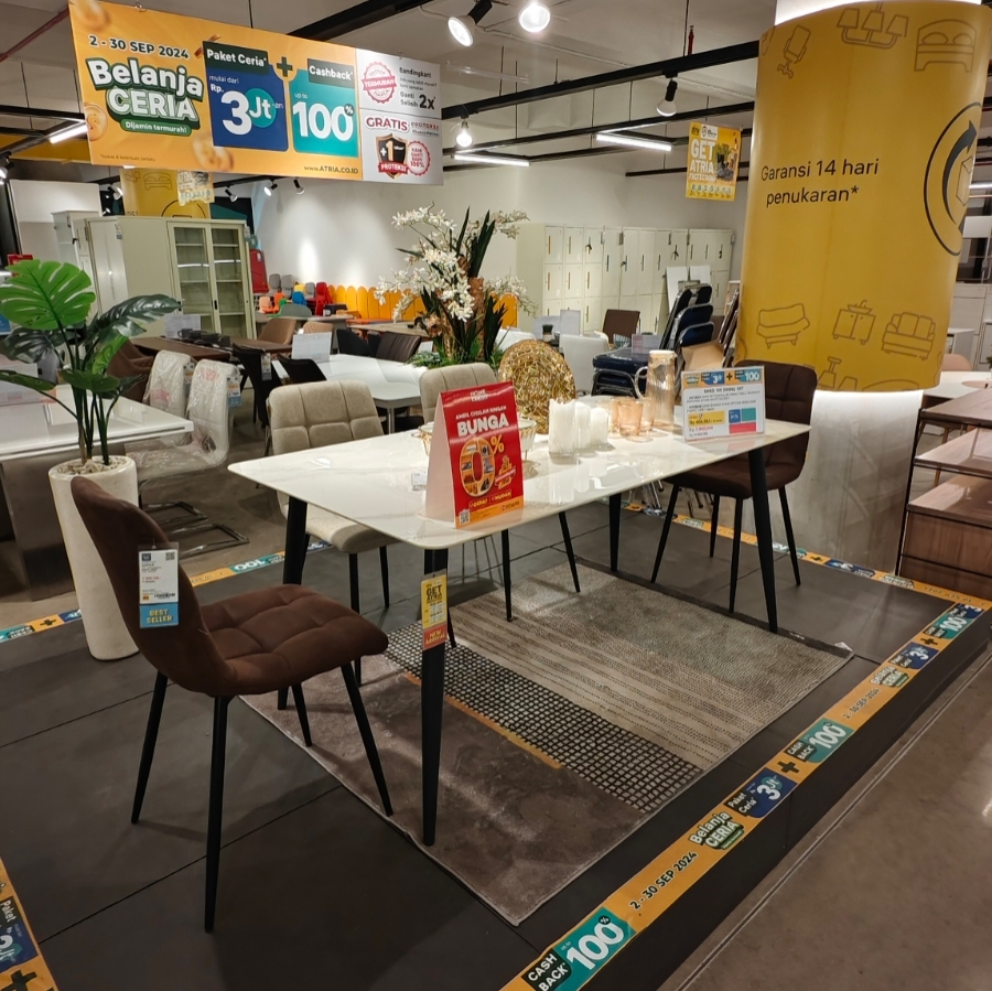 ATRIA MEJA MAKAN SANO 160 SET WITH SANIA CHAIR | Toco Iklan