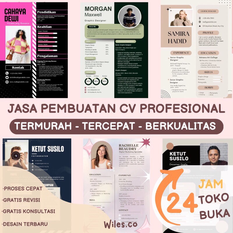 Jasa Pembuatan CV Profesional Desain Kekinian | CV Kreatif