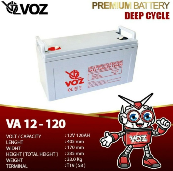 Jual BATTERY DEEP CYCLE / SOLAR PANEL SURYA 12V 120AH VOZ VA