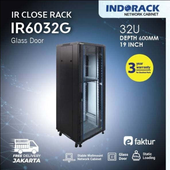 Jual CLOSE RACK INDORACK IR6032G - RACK SERVER 32U 600MM 19