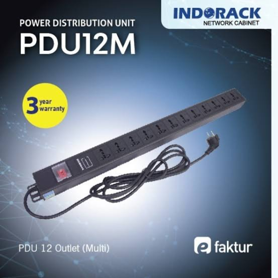 Jual PDU 12M - MULTI OUTLET SOCKET COLOKAN LISTRIK RACK SERV