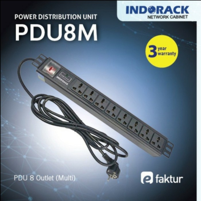 Jual PDU 8 OUTLET EUROPE SOCKET PDU8M -STOP KONTAK RACK SERV