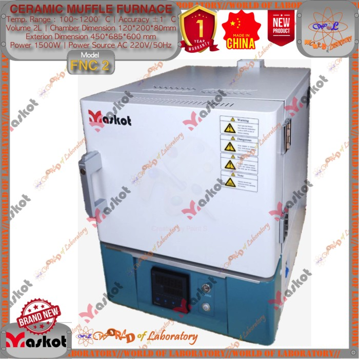 Jual MASKOT Digital Ceramic Muffle Furnace 1200°C, Variable