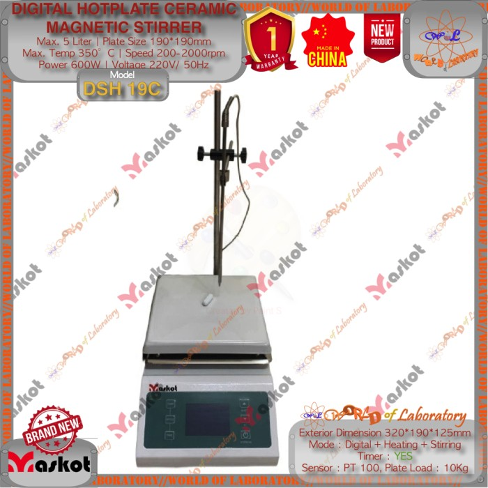 Jual MASKOT Digital Hotplate Ceramic Magnetic Stirrer, Model