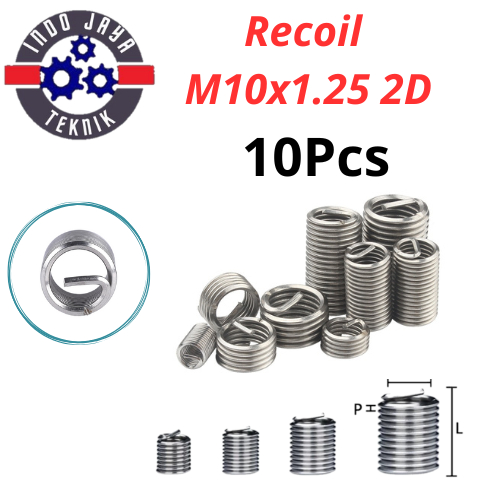 Jual 10Pcs Recoil Hecoil M10x1.25 2D Recoil Helicoil Verbos