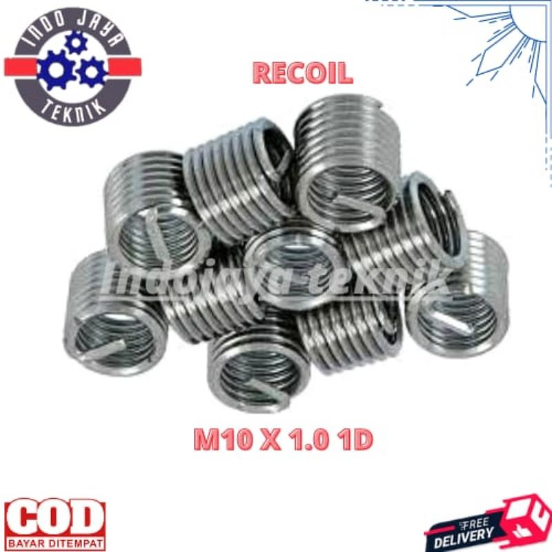 Jual Recoil helicoil M10 x 1.0 1D drat pendek dengan Harga T