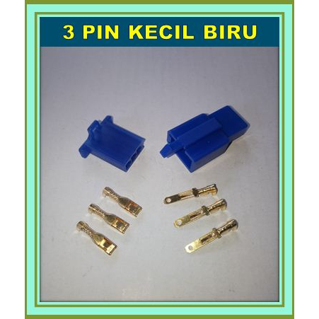 Jual SOKET KABEL 3 PIN SKUN KECIL BIRU / SOCKET KABEL 3 PIN