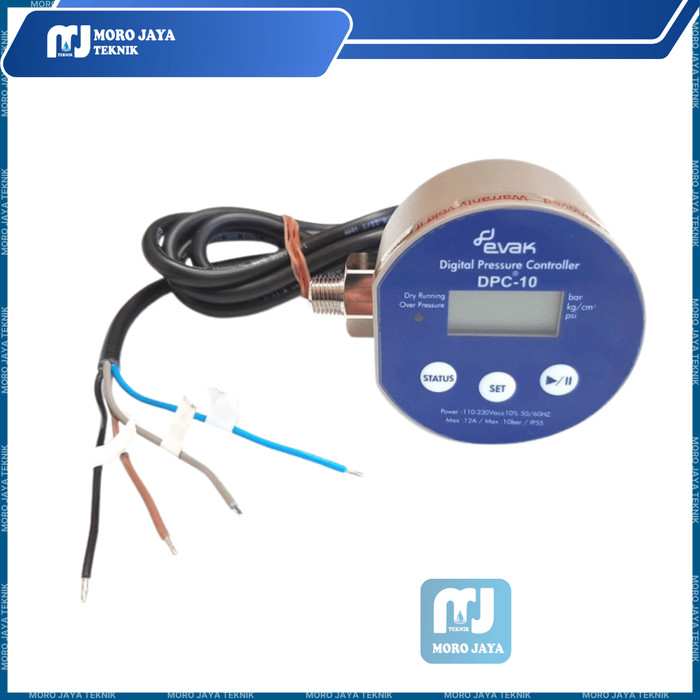 Jual Digital Pressure Controller EVAK DPC-10 (10bar) 1/4" Wa