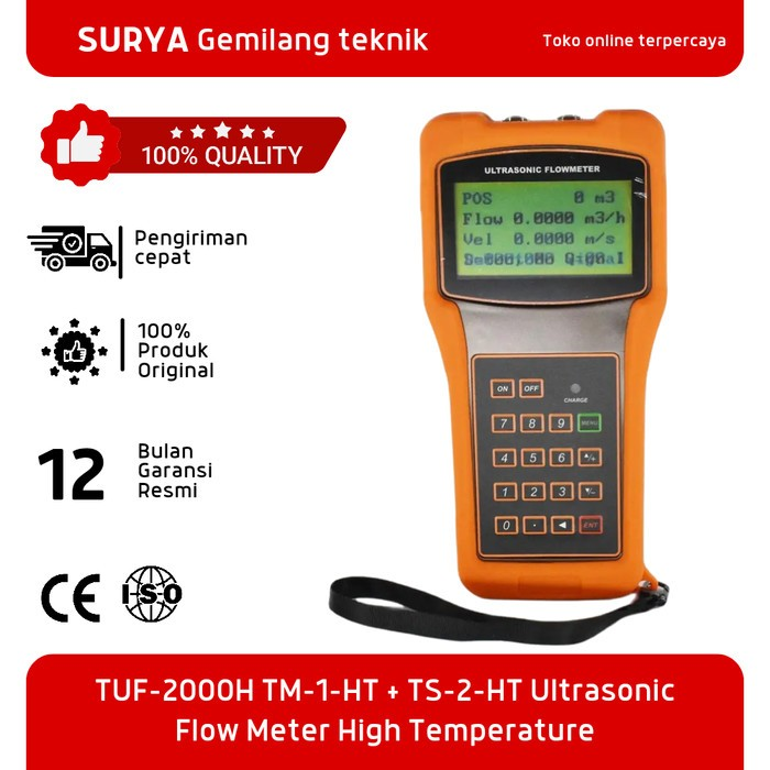 Jual TUF-2000H TM-1-HT + TS-2-HT Ultrasonic Flow Meter High