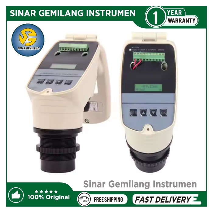 Jual Ultrasonic Level Meter 4-20mA 24V 0-10m Water Flow Test