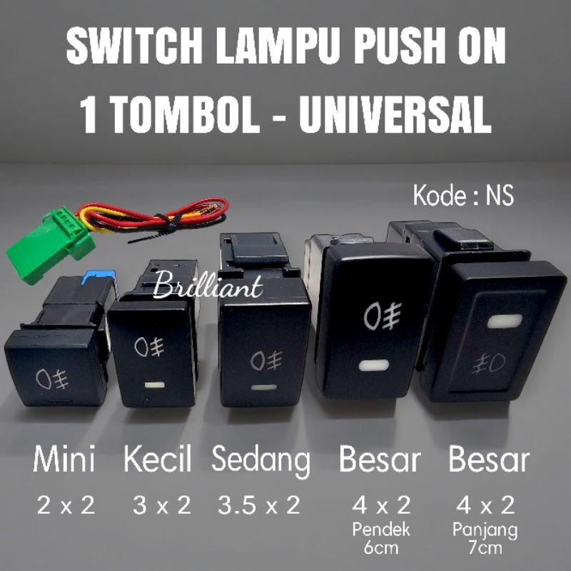 Jual Switch Saklar Lampu Universal - Push On Tekan 1 Tombol