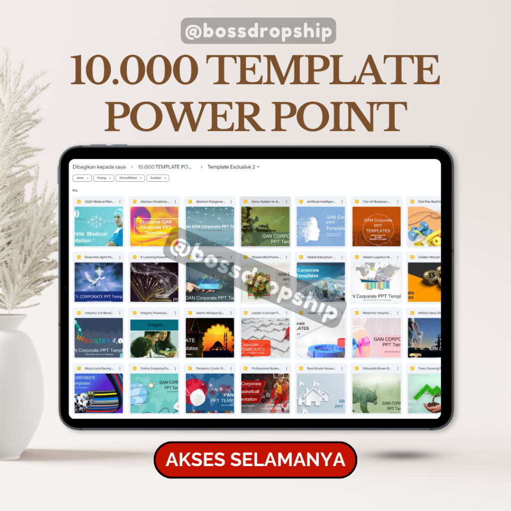 Jual Koleksi 10000 template power point animasi, template po