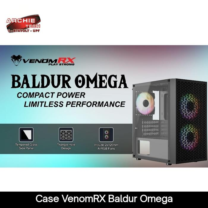 Jual Case VenomRX Baldur Omega Mid Tower mATX PC Casing deng