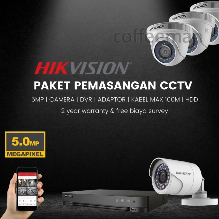 HIKVISION PAKET PEMASANGAN CCTV Instalasi Security Camera Ka