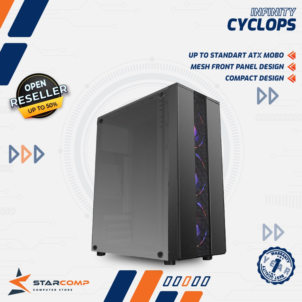 Jual INFINITY CYCLOPS ATX mATX Mid-Tower Case Casing Gaming