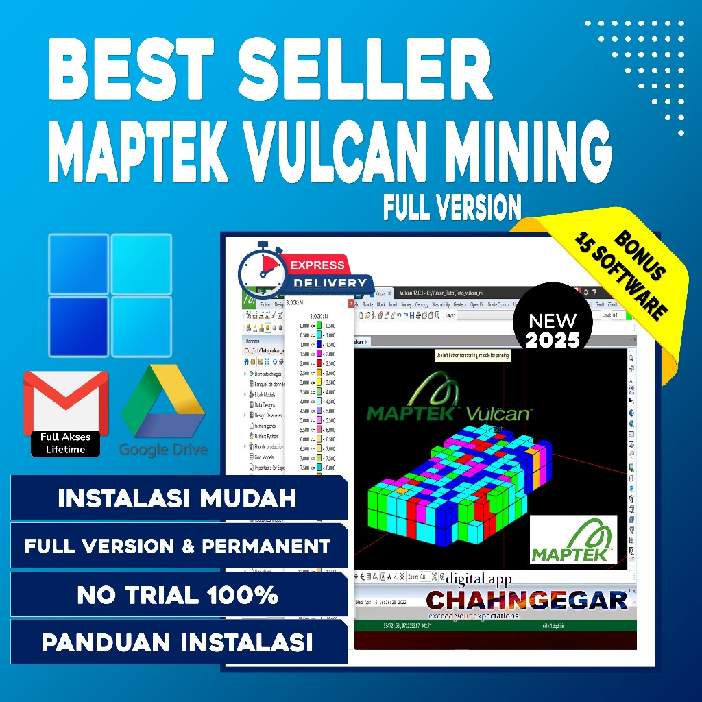 Jual Maptek Vulcan 2024 - 2022.4 Full Versi Software 3D mini