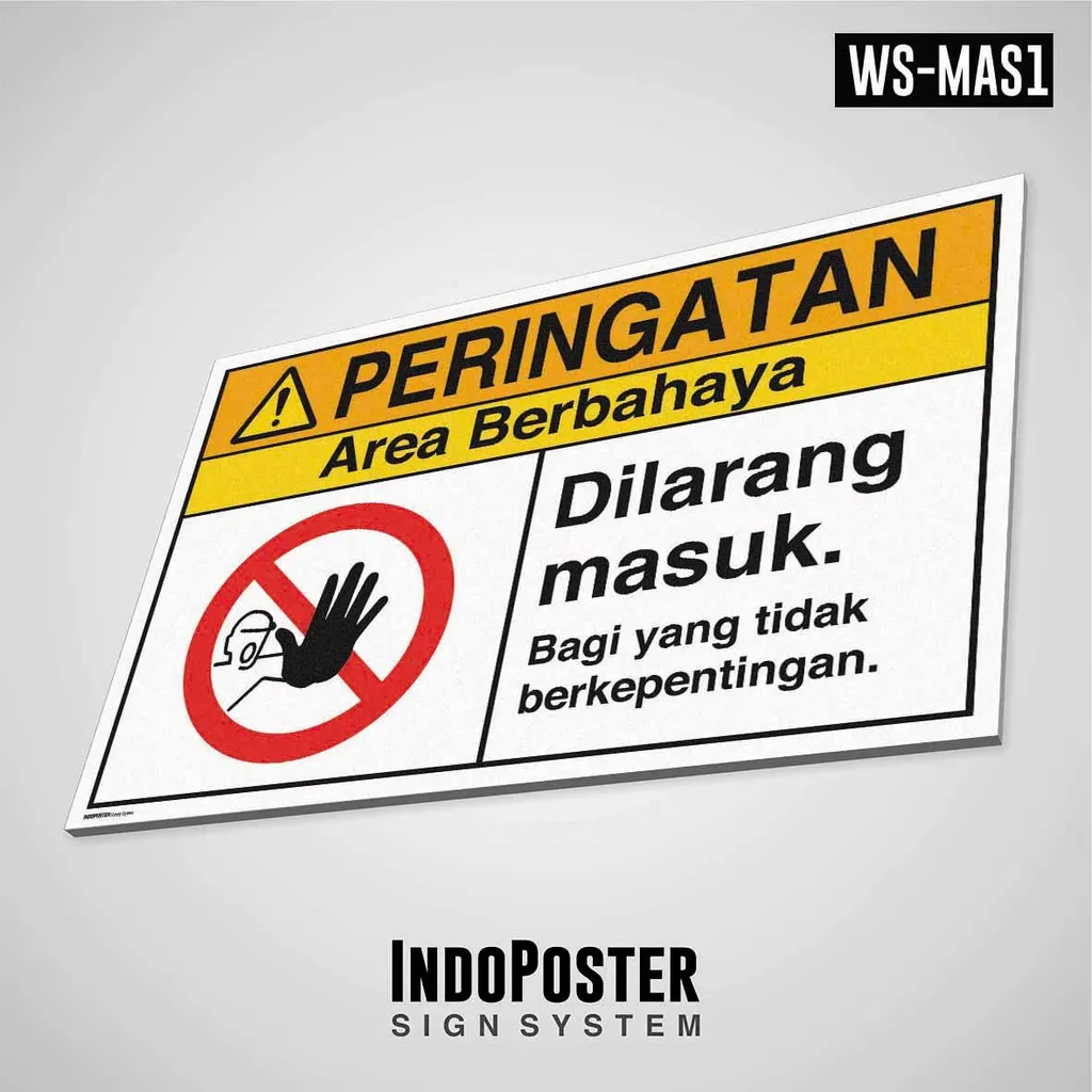 Jual Safety Sign Rambu K3 PVC ANSI Area Berbahaya Dilarang M